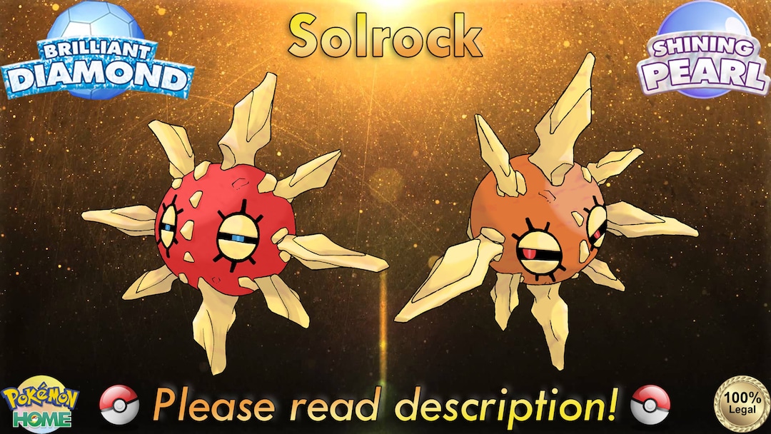 Shiny/non-shiny Solrock 6IV Brilliant Diamond/shining Pearl - Etsy