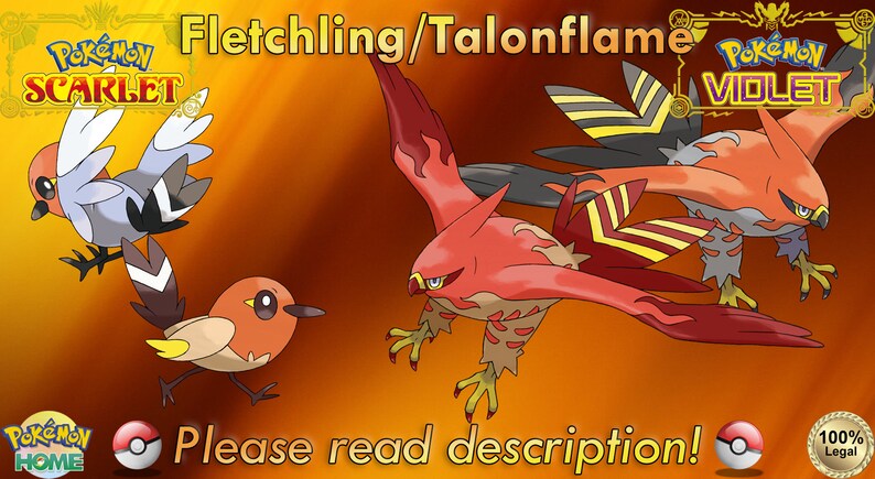 Shiny/non-shiny Fletchling/talonflame 6IV Pokémon - Etsy