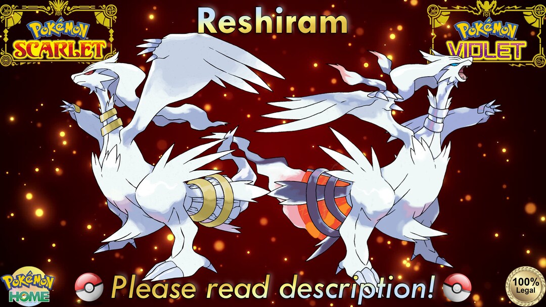 Shiny/non-shiny Reshiram 6IV Pokémon Scarlet/violet 100% Legal - Etsy