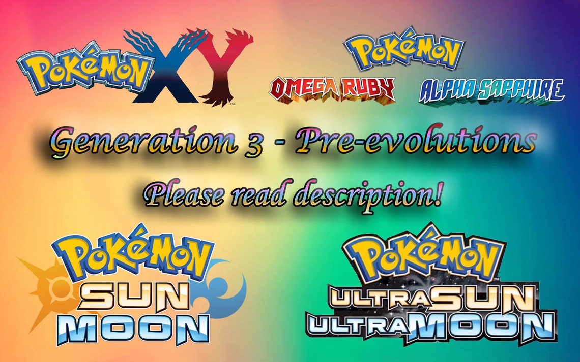 Shiny Generation 3 Pre-evolutions Pokemon X/Y OR/AS | Etsy