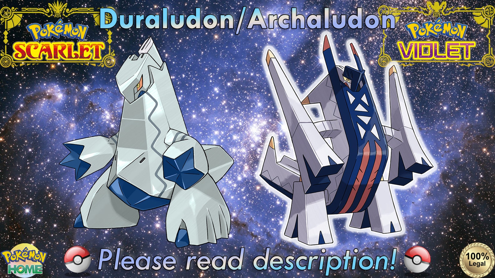 Shiny/non-shiny Duraludon/archaludon 6IV Pokémon Scarlet/violet 100% ...
