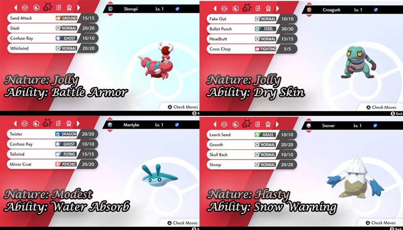 Shiny Gen 4 pre-evolutions Pokemon Sword/shield switch - Etsy