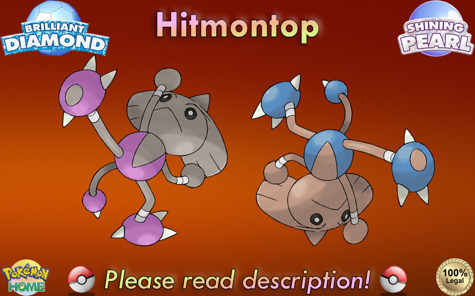 Shiny/non-shiny Hitmontop 6IV Brilliant Diamond/shining - Etsy