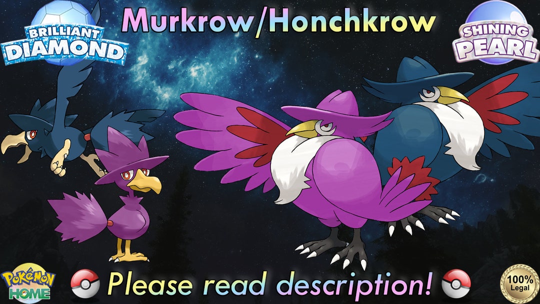 Shiny/non-shiny Murkrow/honchkrow 6IV Brilliant Diamond/shining Pearl ...