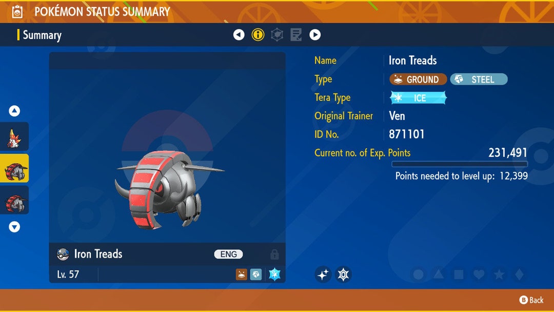 Shiny/non-shiny Iron Treads Future Paradox 6IV - Pokémon Scarlet/violet ...