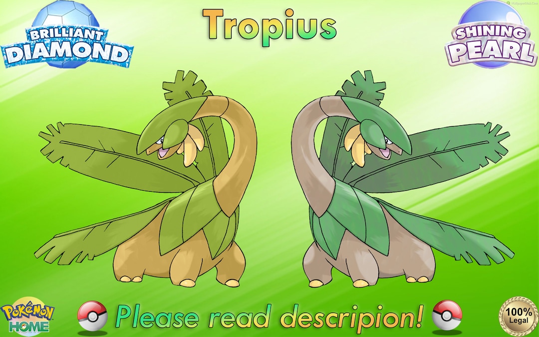 Shiny/non-shiny Tropius 6IV Brilliant Diamond/shining Pearl 100% Legal ...