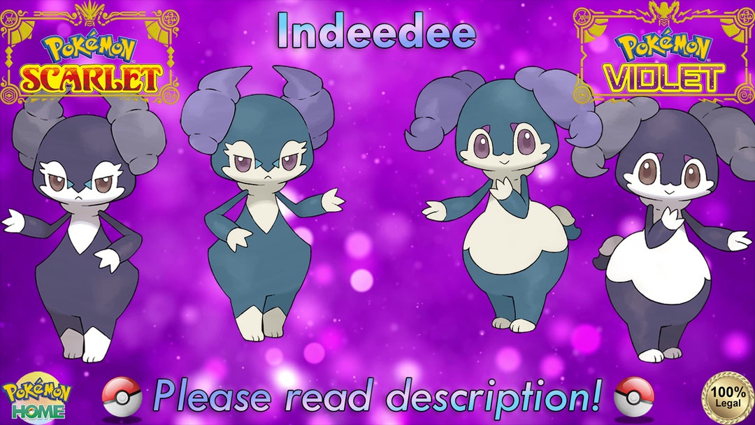 Shiny/non-shiny Indeedee 6IV Pokémon Scarlet/violet 100% - Etsy Australia