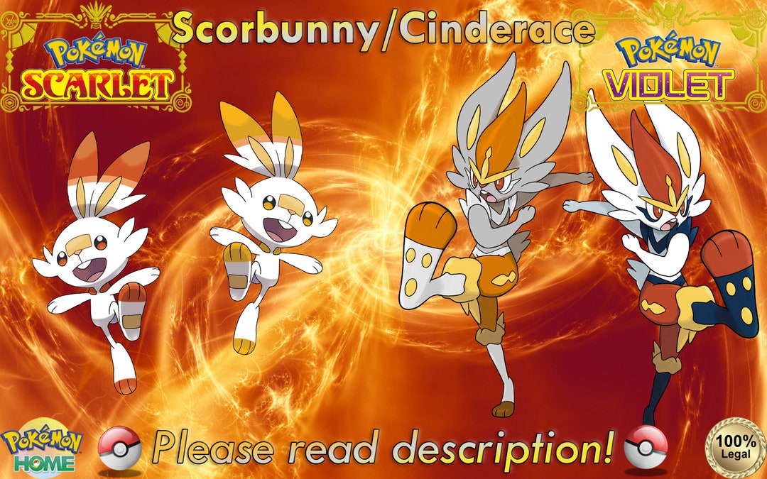 Shiny/non-shiny Scorbunny/cinderace 6IV Pokémon - Etsy