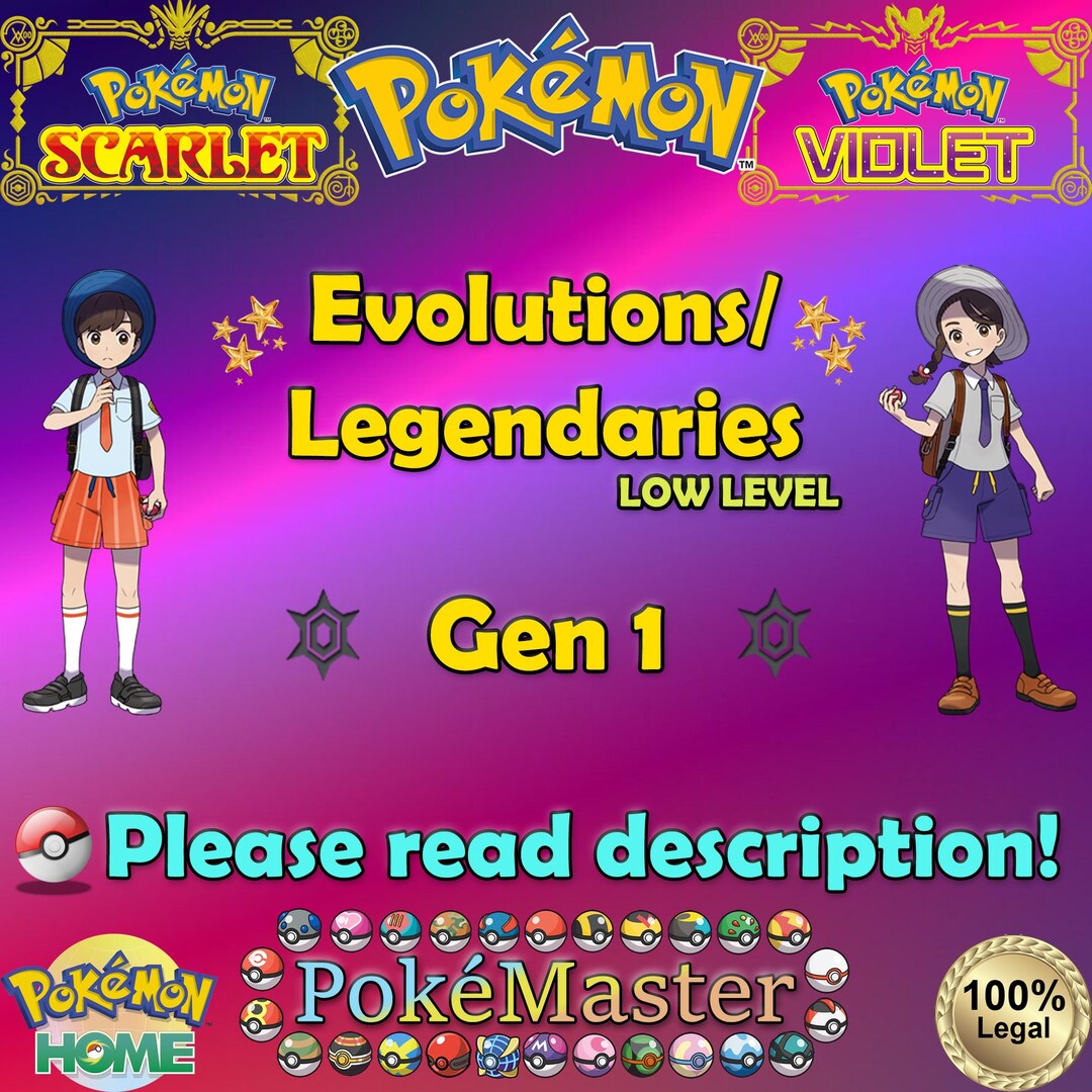 Shiny Non-shiny Gen 1 Evolutions Legendaries LOW LEVEL 6IV - Pokémon ...