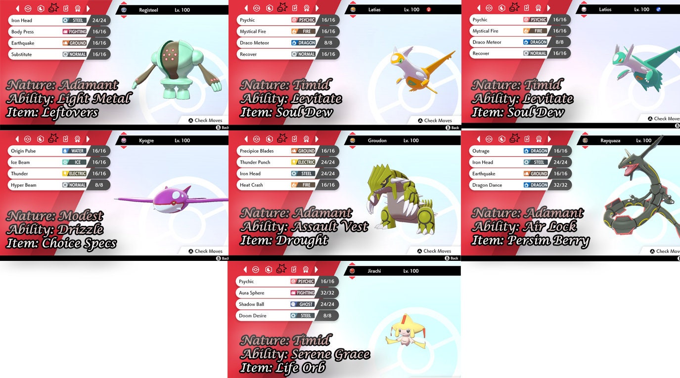 Shiny Gen 3 Competitive Battle Ready Pokemon Sword/shield - Etsy UK