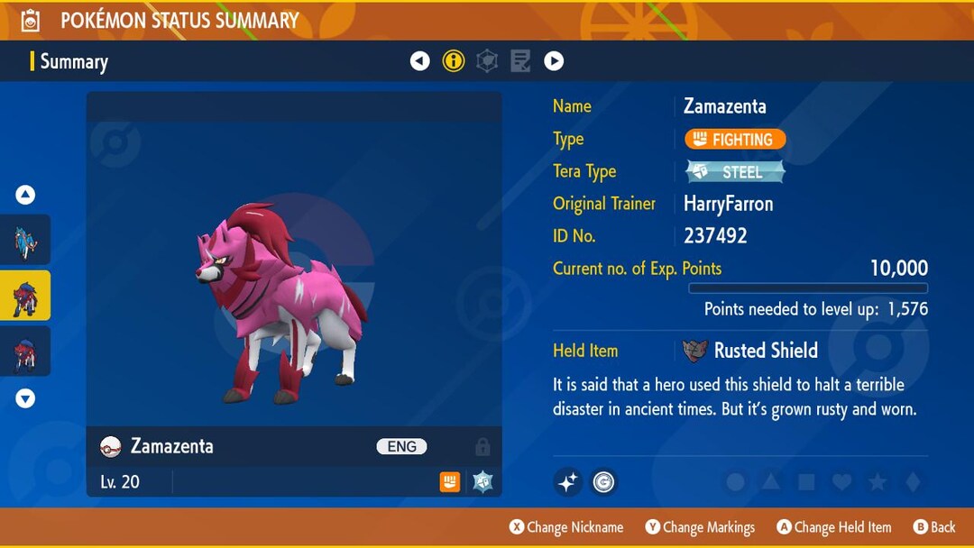 Shiny/non-shiny Zamazenta 6IV - Pokémon Scarlet/violet (100% Legal) - Etsy