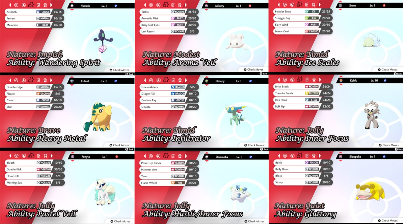 Shiny Gen 8 pre-evolutions Pokemon Sword/shield switch | Etsy