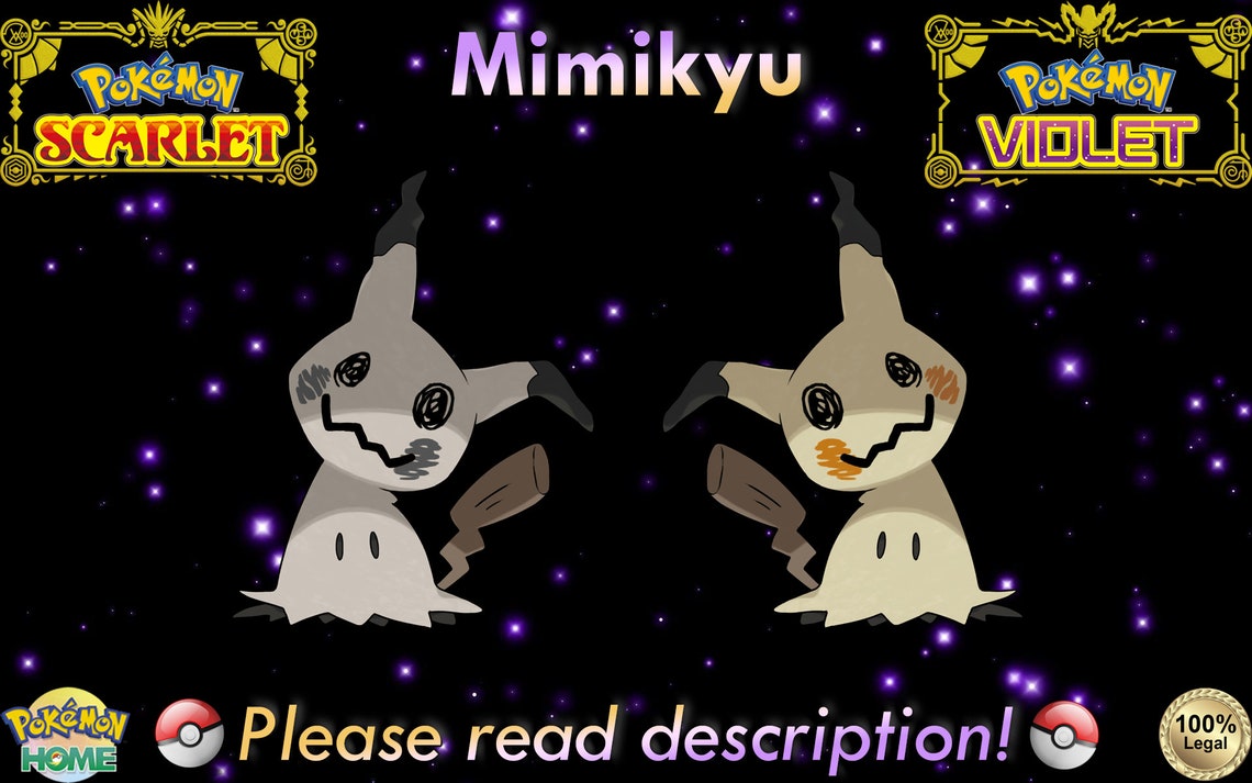 Shiny/non-shiny Mimikyu 6IV Pokémon Scarlet/violet 100% - Etsy