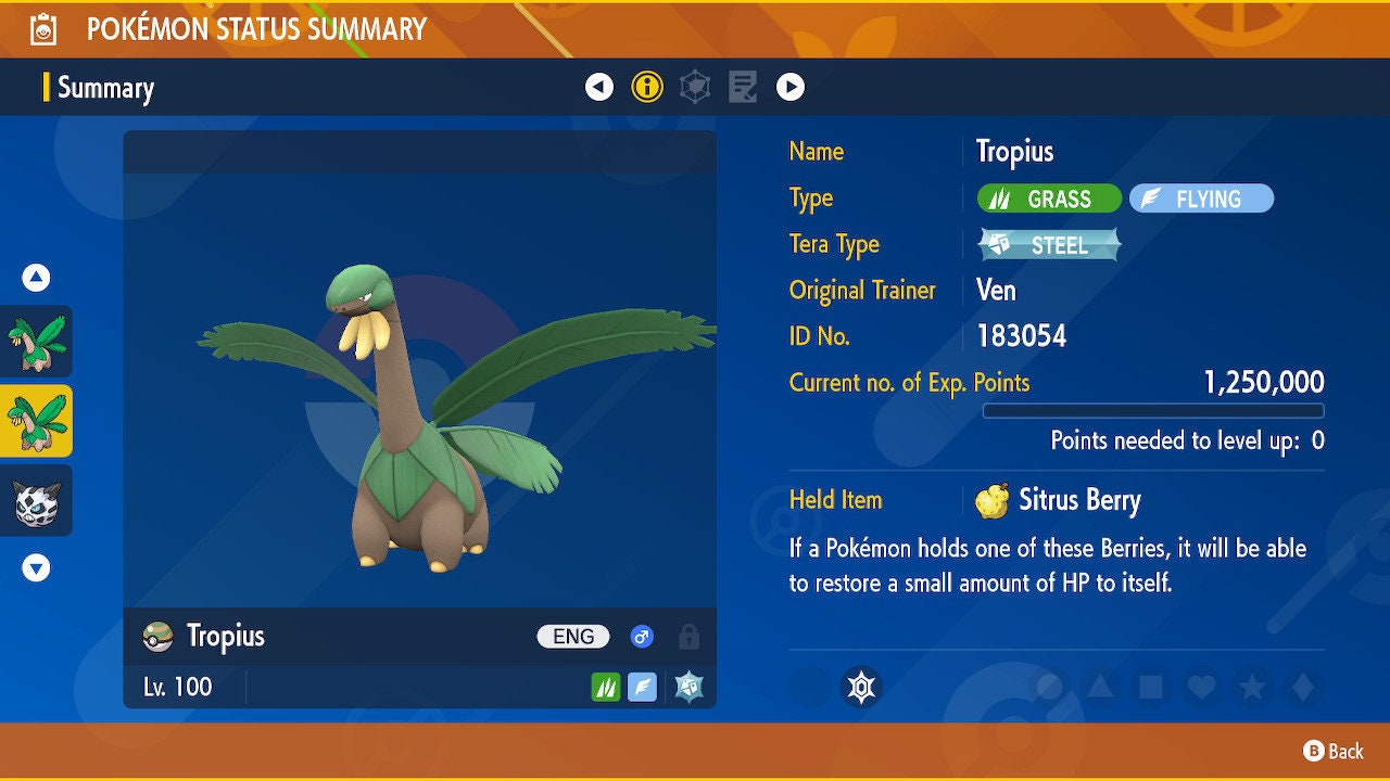 Tropius Pre Evolution