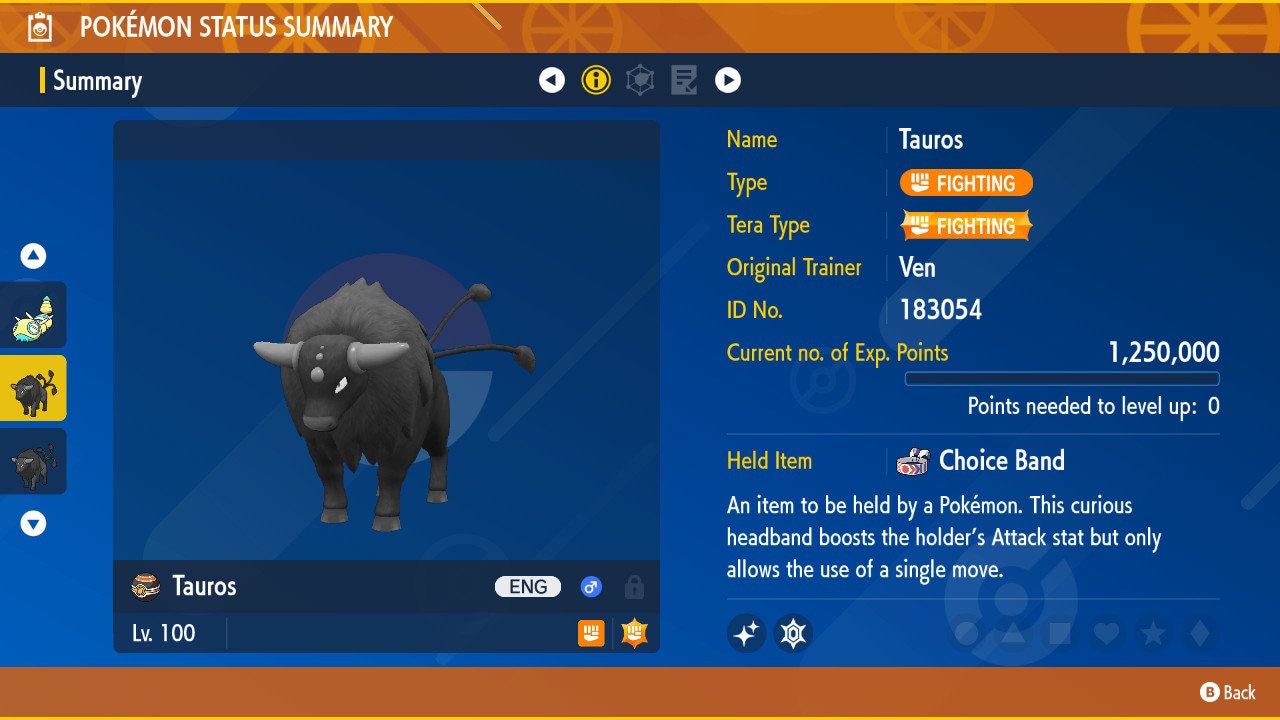 Tauros Pokemon Shiny