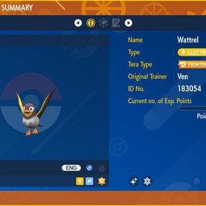 Shiny/non-shiny Wattrel/kilowattrel 6IV - Pokémon Scarlet/violet (100% ...