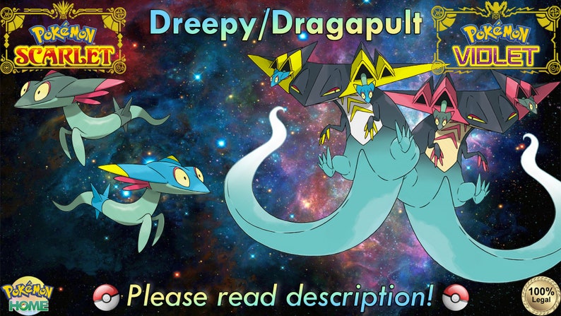 Shiny/non-shiny Dreepy/dragapult 6IV Pokémon Scarlet/violet - Etsy