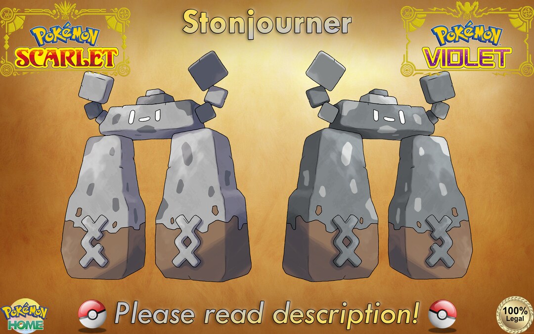 Shiny/non-shiny Stonjourner 6IV Pokémon Scarlet/violet 100% - Etsy