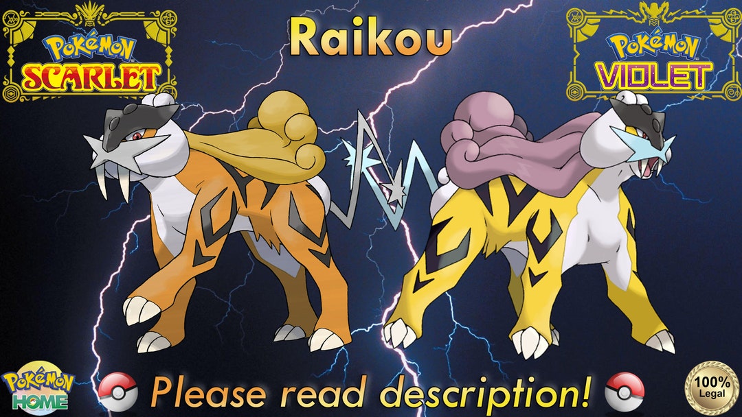 Shiny/non-shiny Raikou 6IV Pokémon Scarlet/violet 100% Legal - Etsy