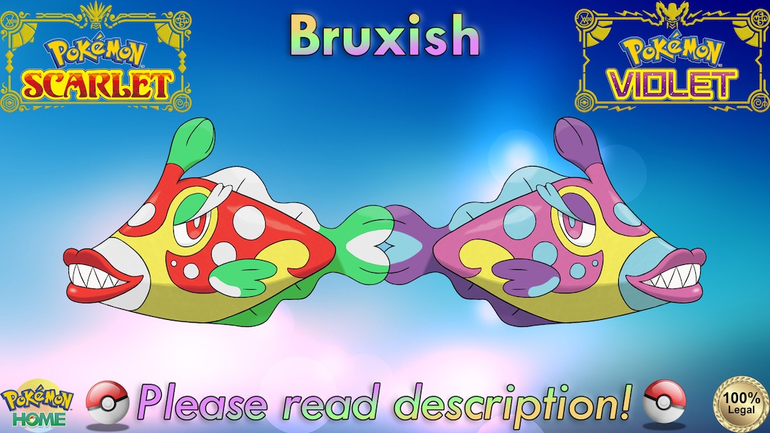 Shiny/non-shiny Bruxish 6IV Pokémon Scarlet/violet 100% - Etsy