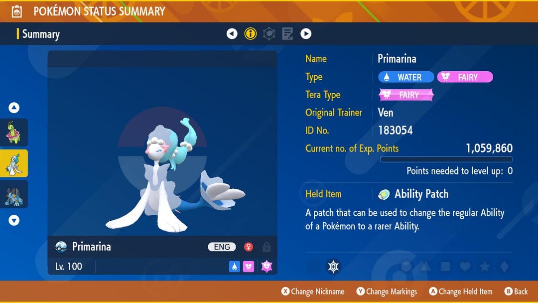 Primarina Mightiest Mark 7 Star Raid EVENT 6IV - Pokémon Scarlet/violet ...
