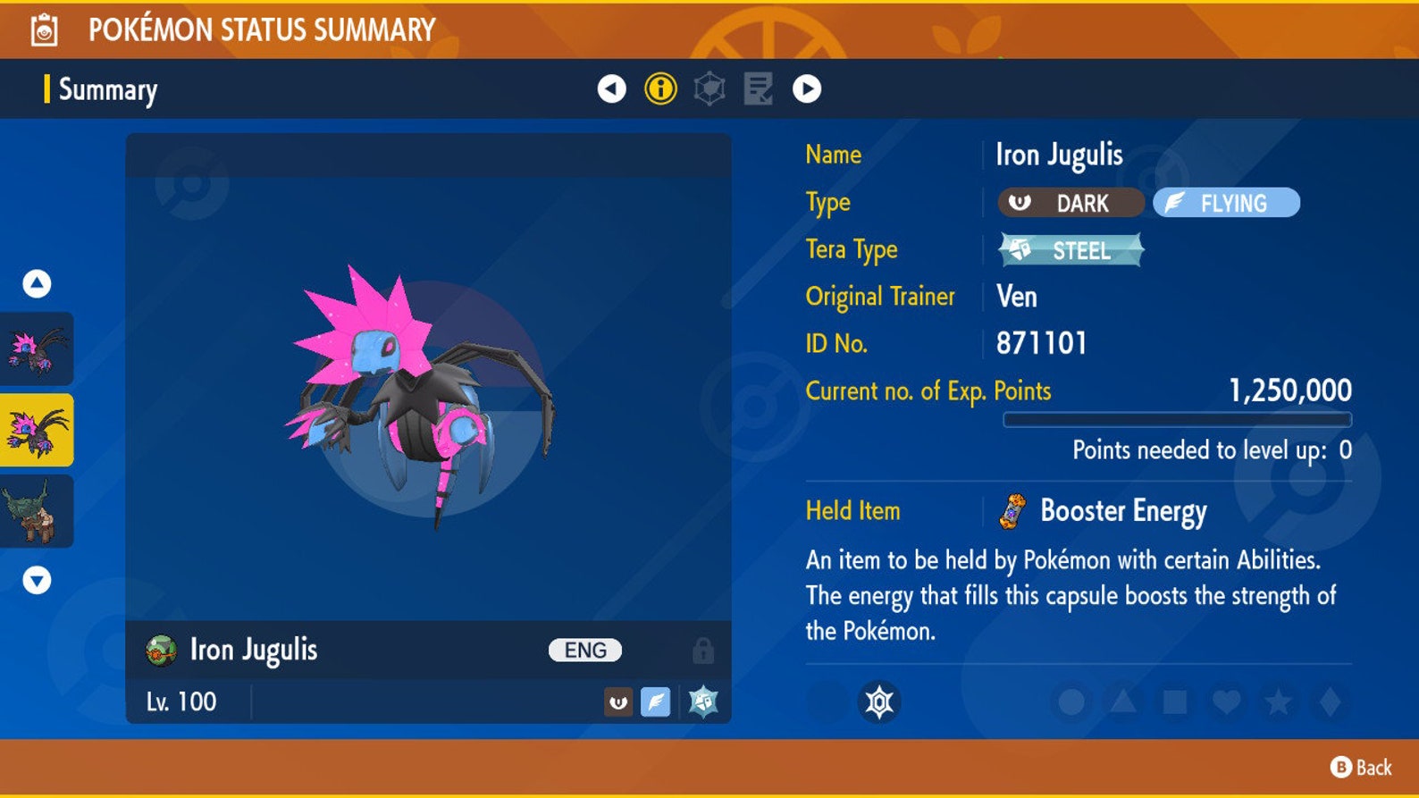 Shiny/non-shiny Iron Jugulis Future Paradox 6IV Pokémon - Etsy