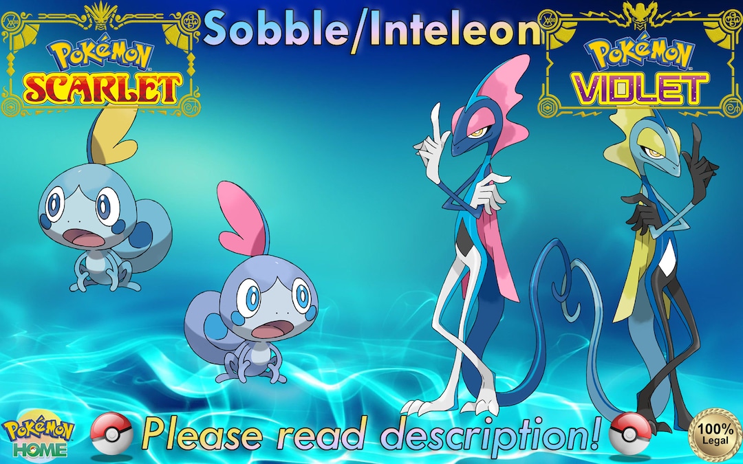 Shiny/non-shiny Sobble/inteleon 6IV Pokémon Scarlet/violet - Etsy