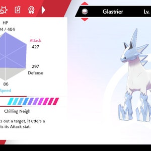 Glastrier/spectrier pack/shiny-locked 6IV Pokemon Sword/shield switch ...