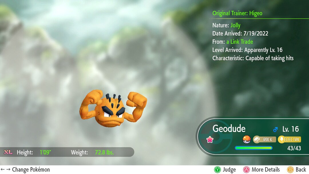 Shiny/non-shiny Alolan Geodude/golem 6IV XL - Pokémon Let's Go Pikachu ...