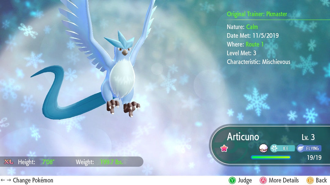 Shiny/non-shiny Articuno/zapdos/moltres Bundle 6IV XL - Pokémon Let's ...