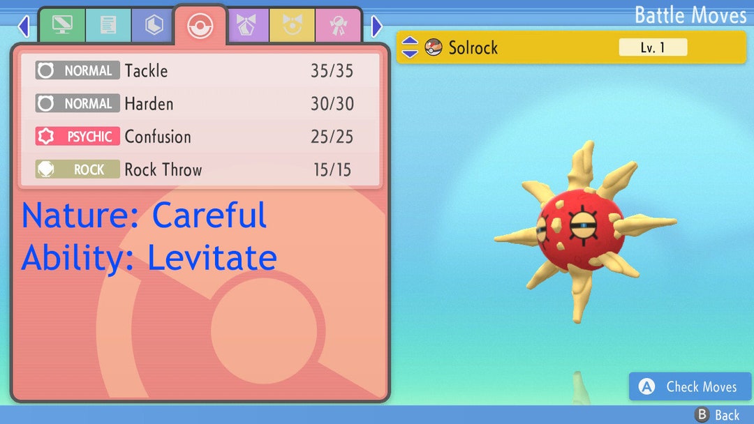 Shiny/non-shiny Solrock 6IV - Brilliant Diamond/shining Pearl (100% ...