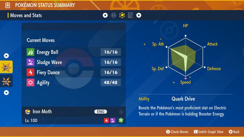 Shiny/non-shiny Iron Moth Future Paradox 6IV Pokémon - Etsy