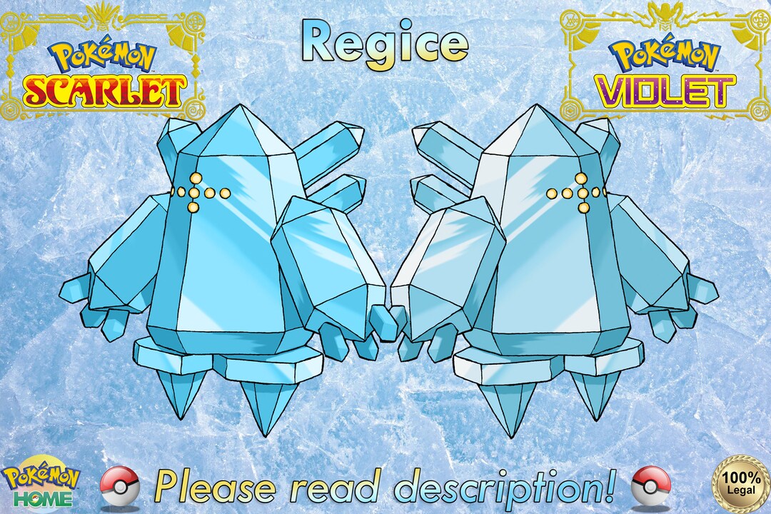 Shiny/non-shiny Regice 6IV Pokémon Scarlet/violet 100% Legal - Etsy