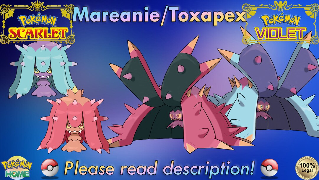 Shiny/non-shiny Mareanie/toxapex 6IV Pokémon Scarlet/violet - Etsy
