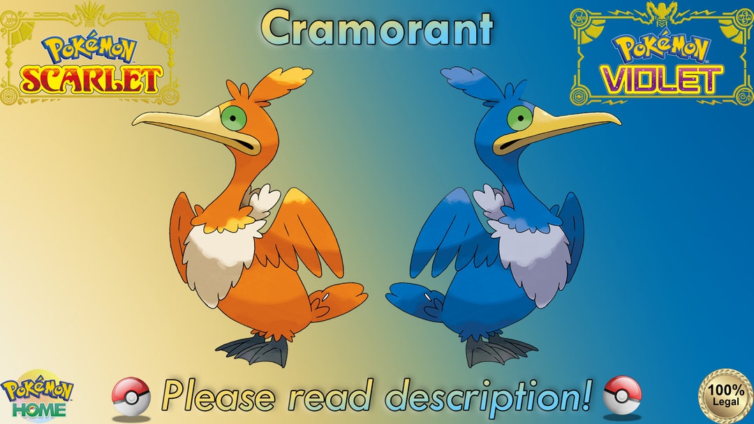 Shiny/non-shiny Cramorant 6IV Pokémon Scarlet/violet 100% - Etsy