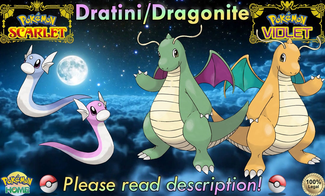 Shiny/non-shiny Dratini/dragonite 6IV Pokémon Scarlet/violet 100% Legal ...