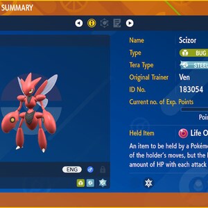 Shiny/non-shiny Scyther/scizor 6IV - Pokémon Scarlet/violet (100% Legal) - Etsy