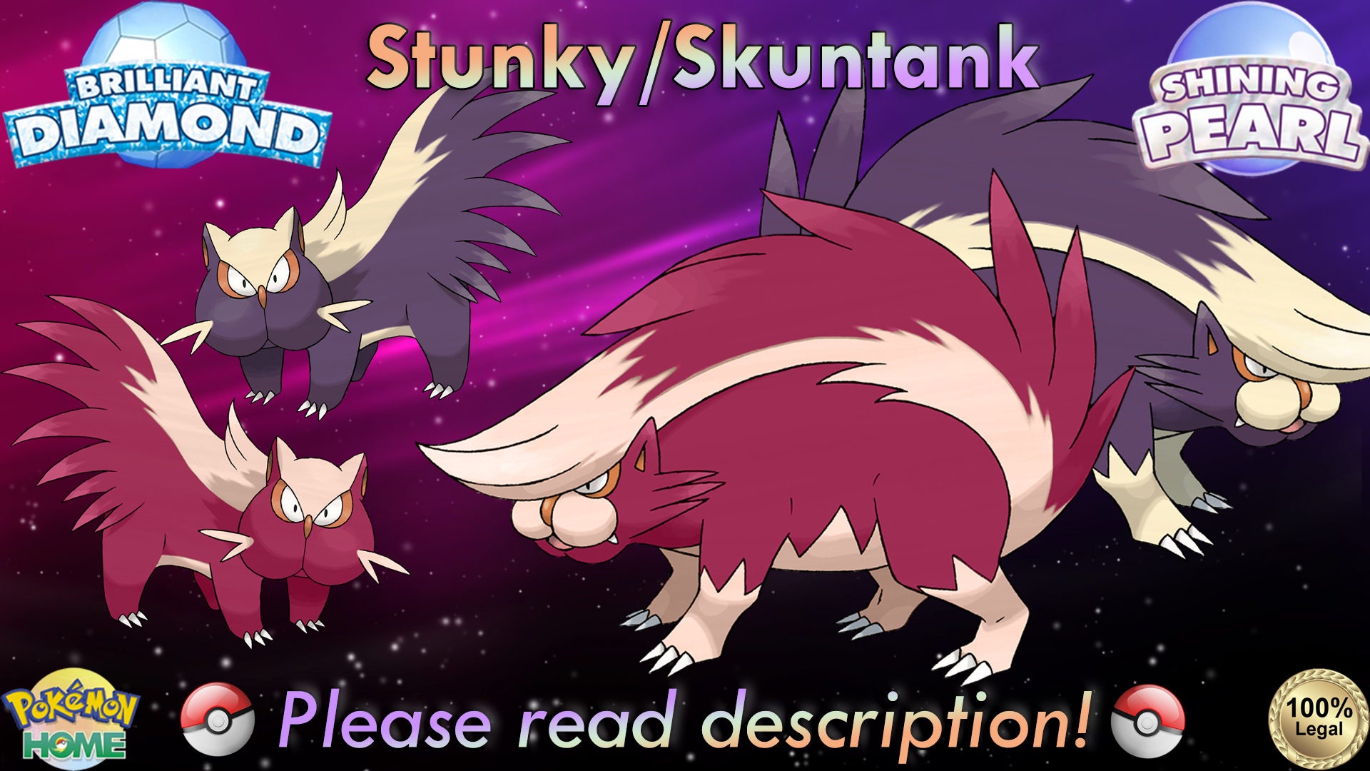 Shiny/non-shiny Stunky/skuntank 6IV Brilliant - Etsy
