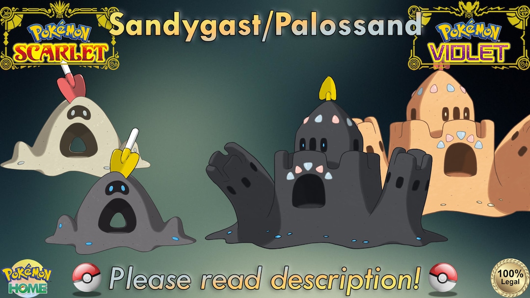 Shiny/non-shiny Sandygast/palossand 6IV Pokémon Scarlet/violet 100% ...