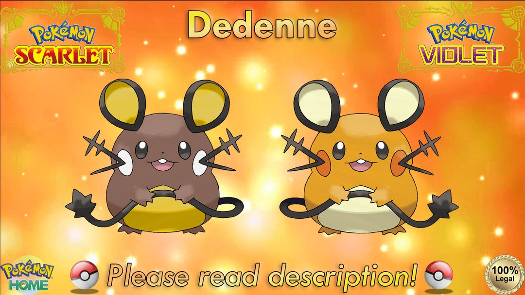 Shiny/non-shiny Dedenne 6IV Pokémon Scarlet/violet 100% - Etsy