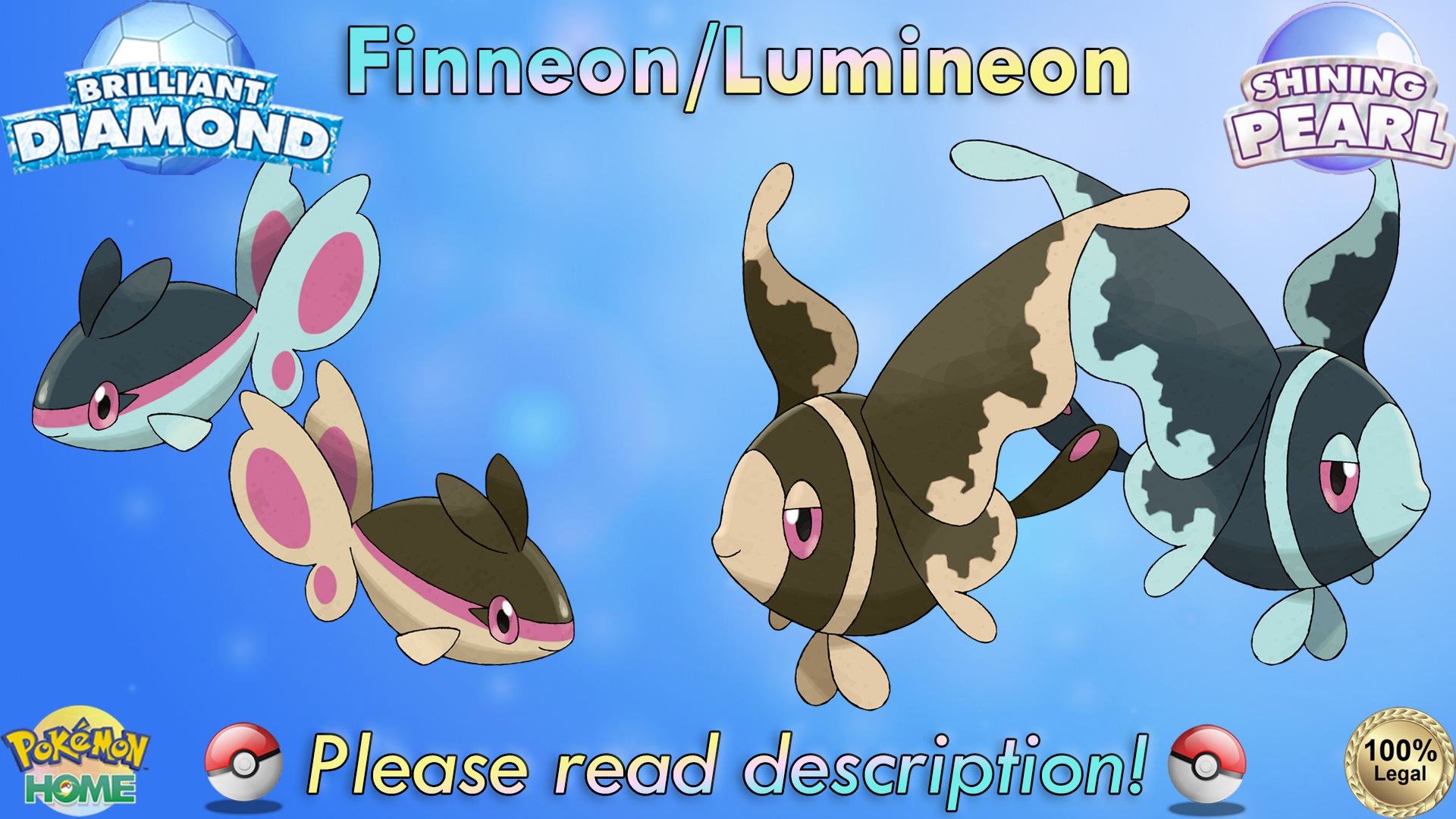 Shiny/non-shiny Finneon/lumineon 6IV Brilliant - Etsy