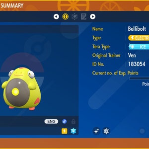 Shiny/non-shiny Tadbulb/bellibolt 6IV - Pokémon Scarlet/violet (100% ...