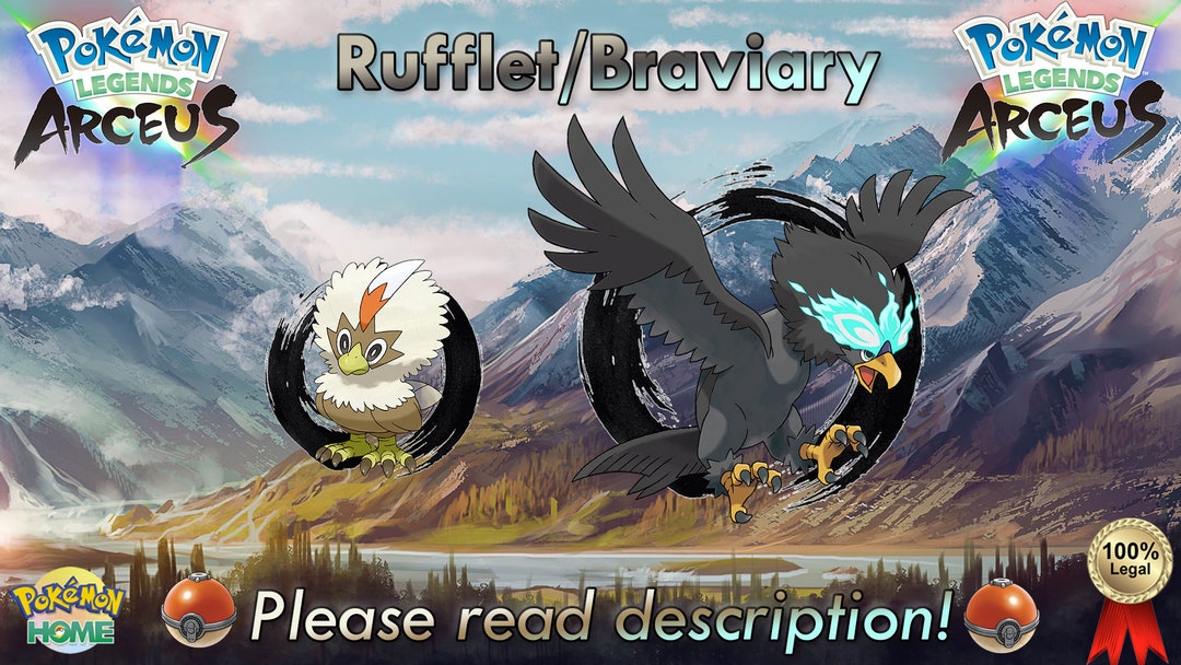 Shiny/non-shiny Rufflet/braviary Hisui Alpha 6IV/EV Legends - Etsy