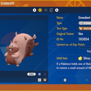 Shiny/non-shiny Skwovet/greedent 6IV - Pokémon Scarlet/violet (100% ...