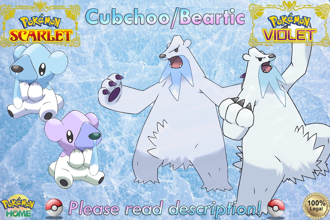 Shiny/non-shiny Cubchoo/beartic 6IV Pokémon Scarlet/violet - Etsy