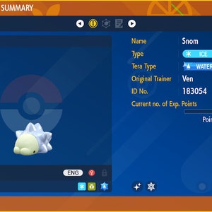 Shiny/non-shiny Snom/frosmoth 6IV - Pokémon Scarlet/violet (100% Legal ...