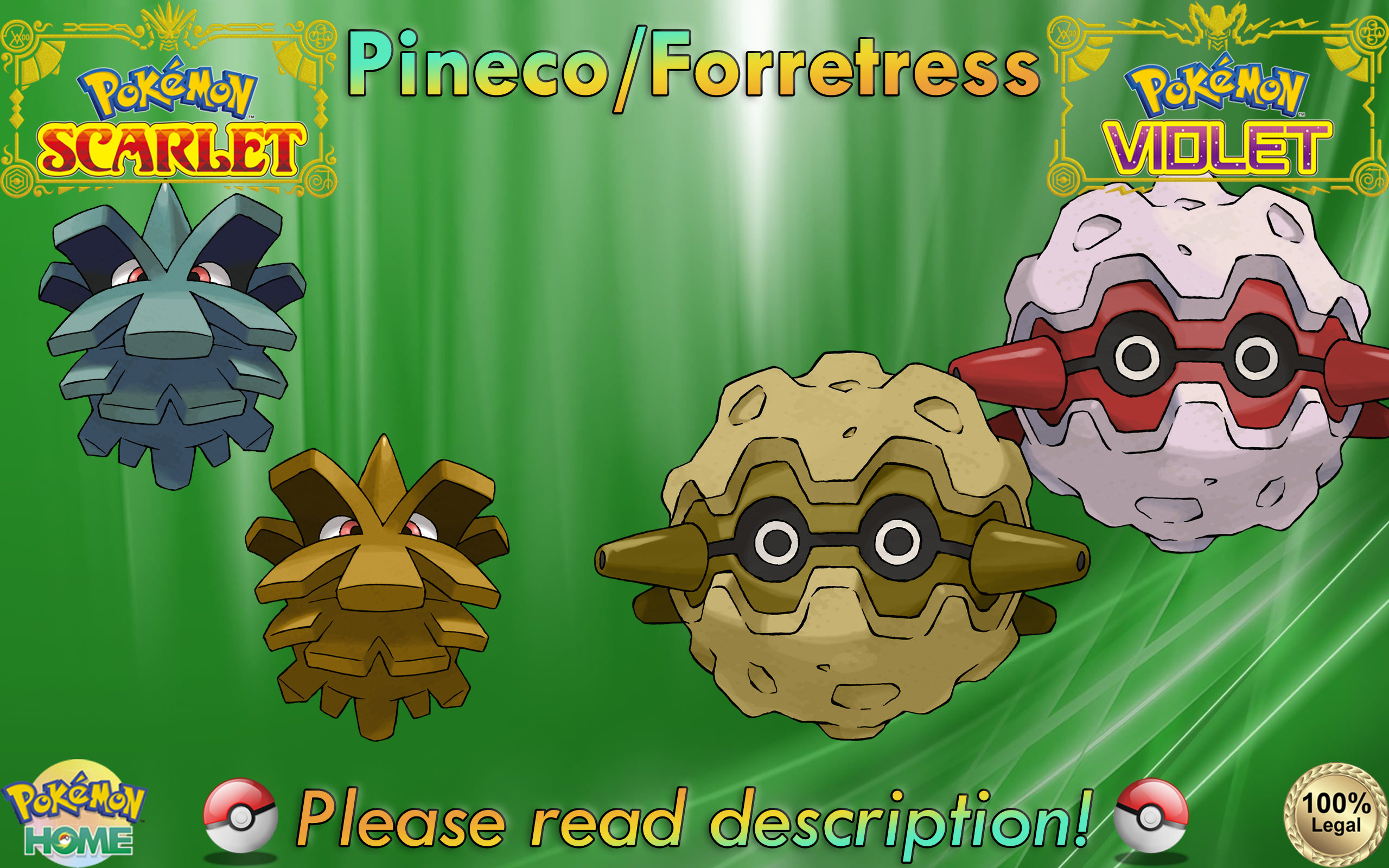Shiny/non-shiny Pineco/forretress 6IV Pokémon Scarlet/violet - Etsy Ireland