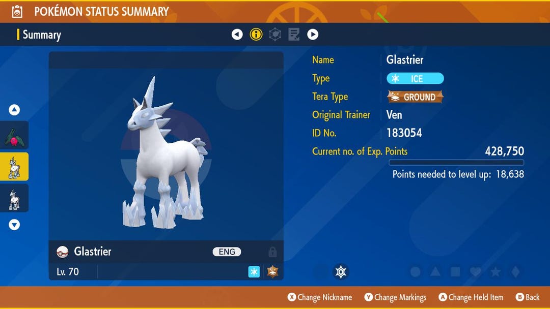 Non-shiny Glastrier 6IV - Pokémon Scarlet/violet (100% Legal) - Etsy