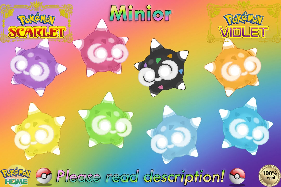Shiny/non-shiny Minior all Cores/colors 6IV Pokémon Scarlet/violet 100% ...