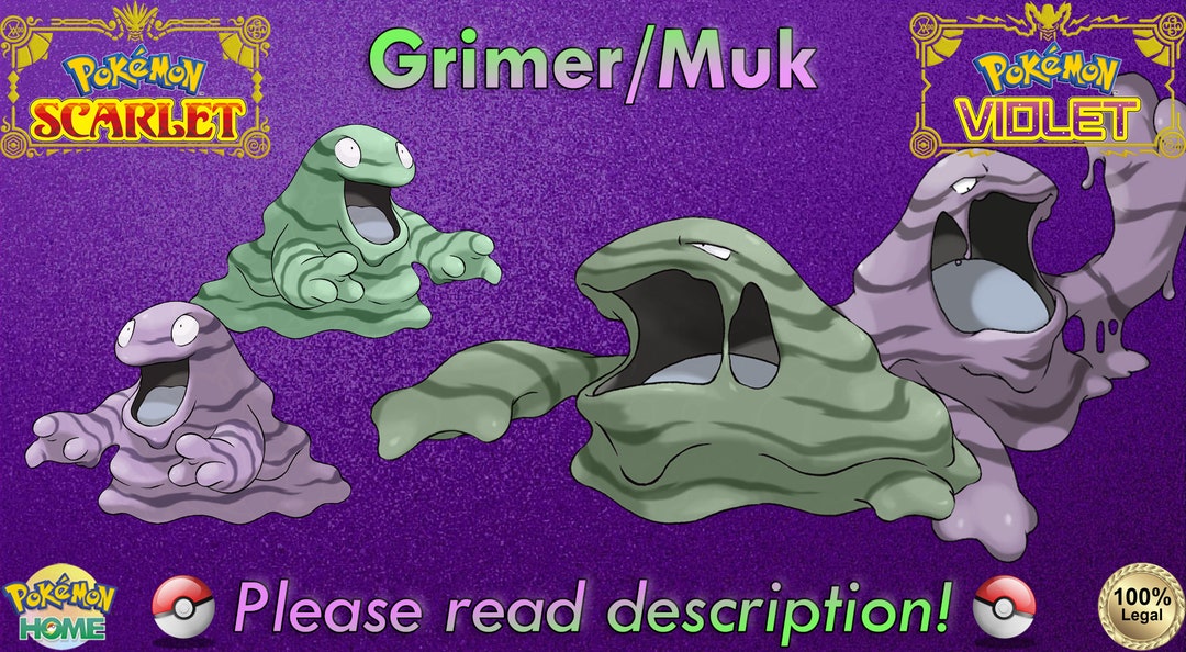 Shiny/non-shiny Grimer/muk 6IV Pokémon Scarlet/violet 100% - Etsy